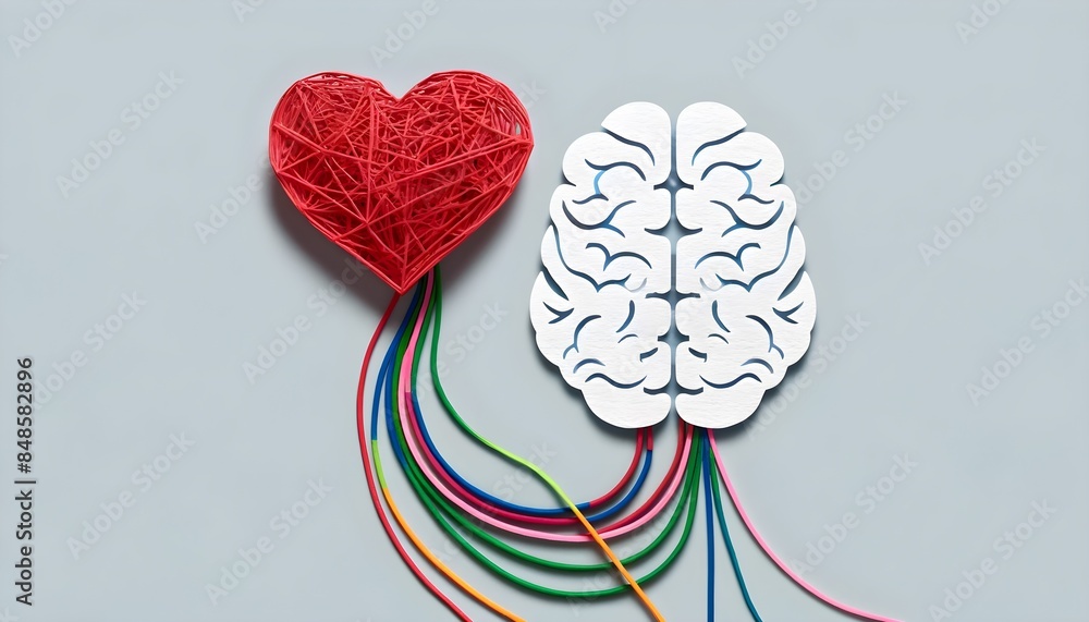 Heart and Brain Connection in Autism Paper Art. A paper-cut brain ...