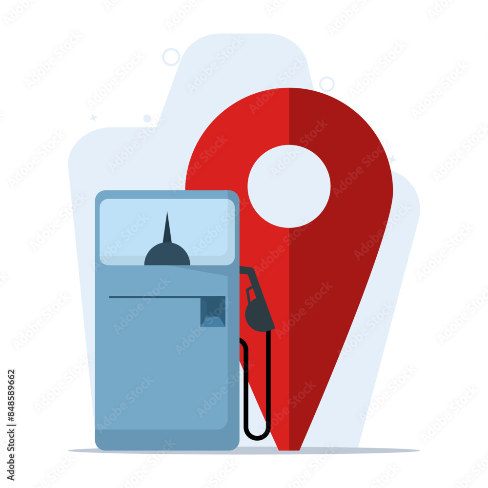 Gas station map pin symbol concept, looking for the nearest refueling ...