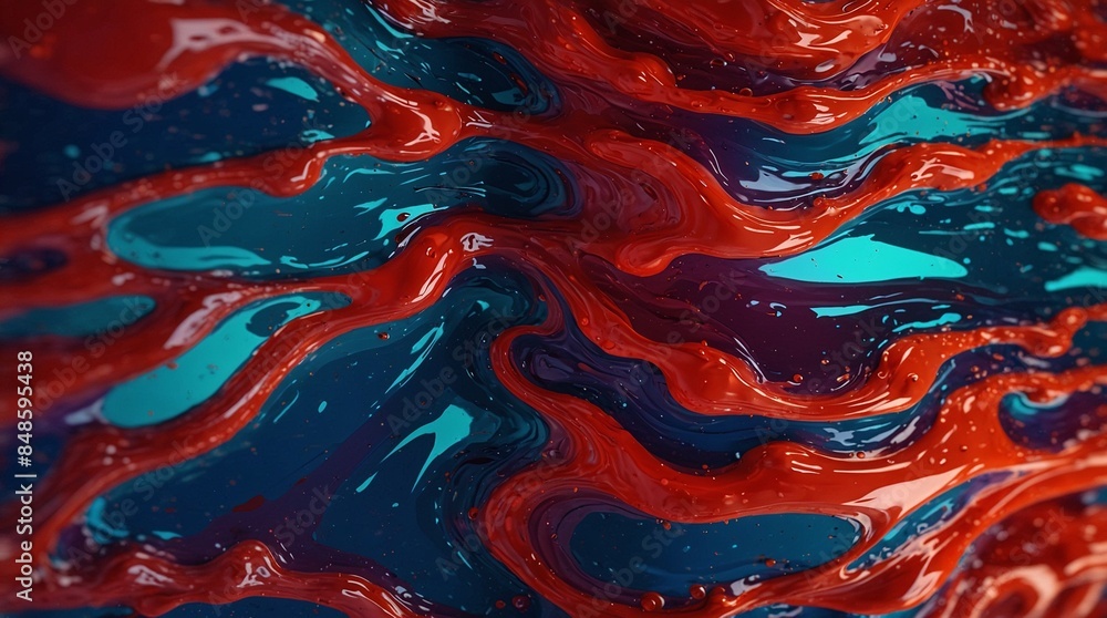 Abstract Fluid Art Featuring Vibrant Colors and Dynamic Swirls in a ...