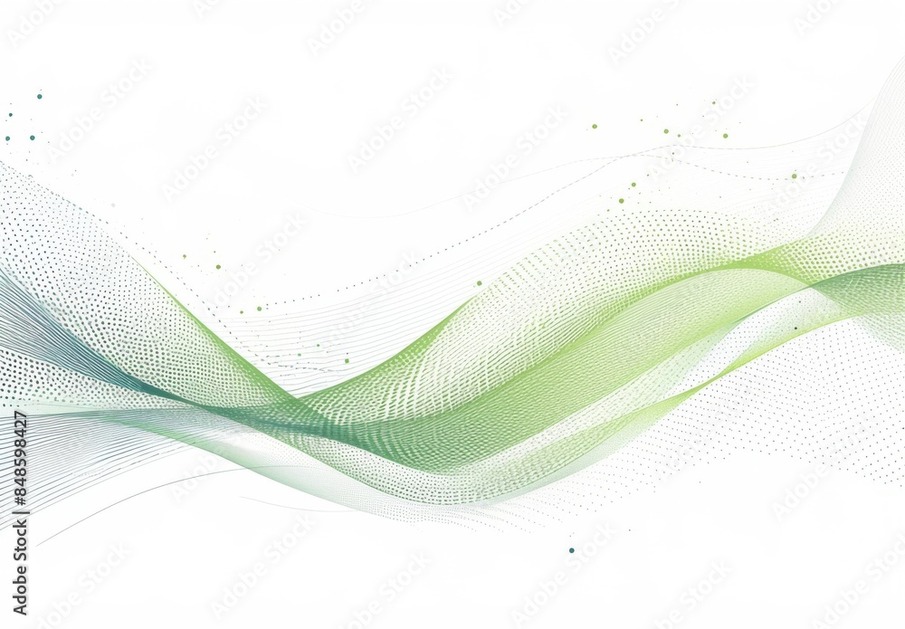 Vector Banner Design with Light Green Wavy Lines on White Background ...