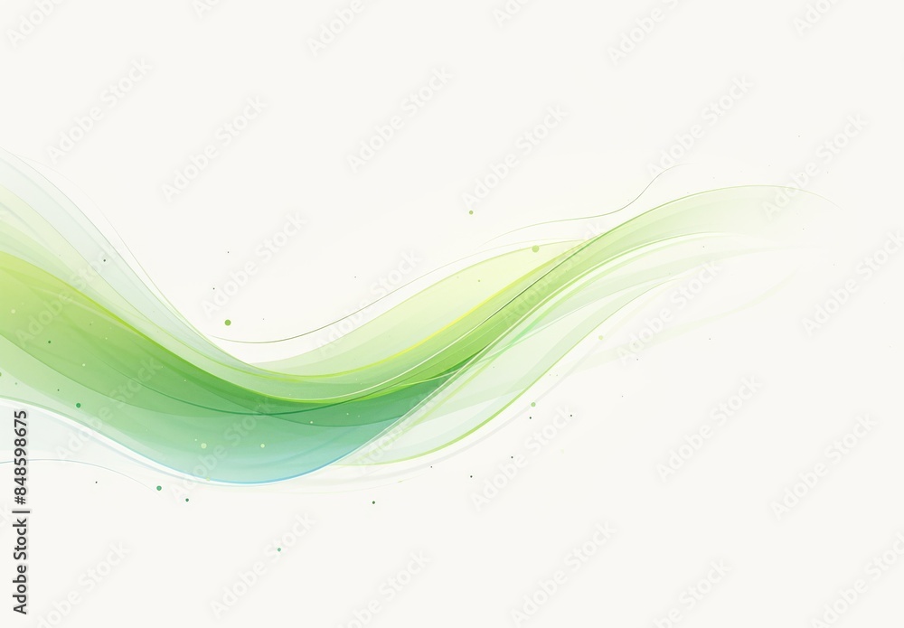 Vector Banner Design with Light Green Wavy Lines on White Background ...