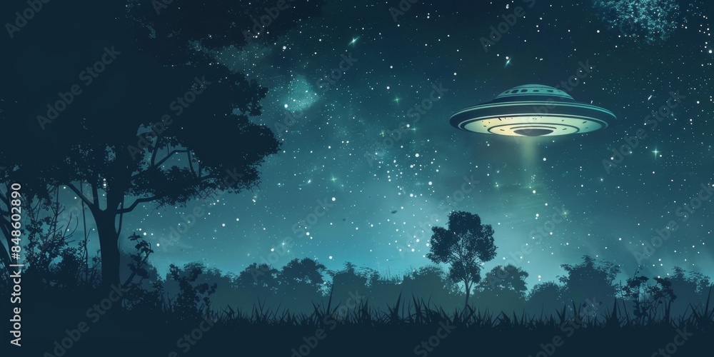 World UFO Day, sci-fi movie style UFO night scene:, HD wallpapers ...