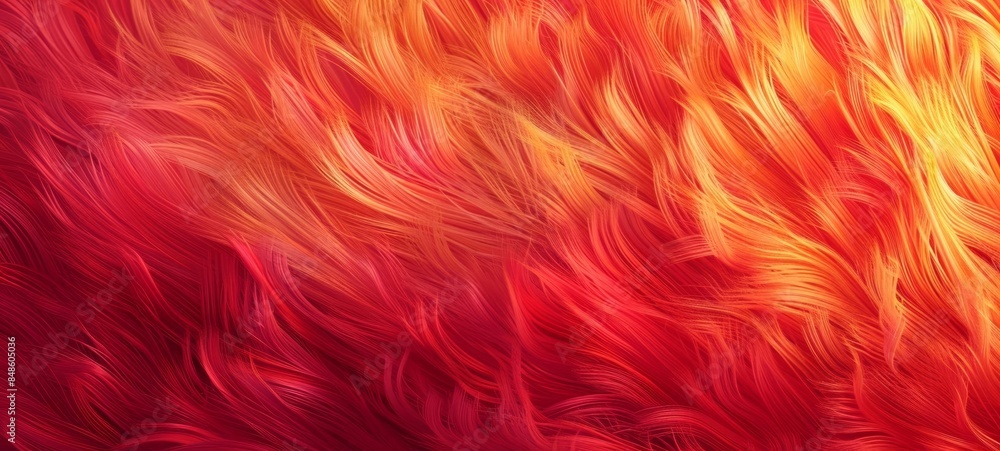 Short fur texture in vibrant red and orange shades, creating a dynamic ...