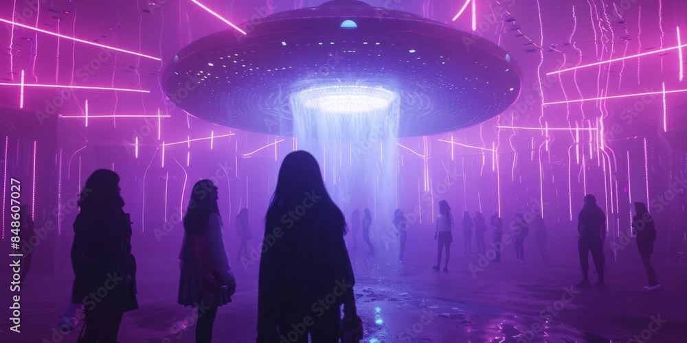 World UFO Day, UFO-themed immersive art exhibition, high-tech, mystery ...