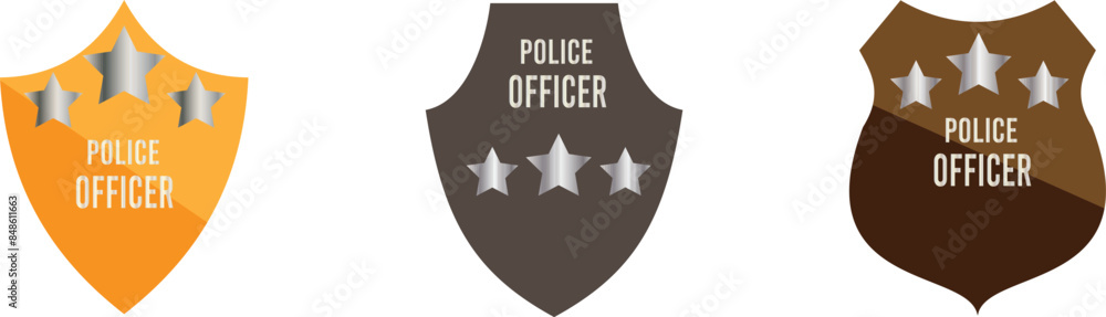 Police badge. Police department emblems isolated on white and black ...