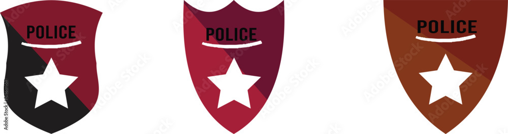 Police badge. Police department emblems isolated on white and black ...