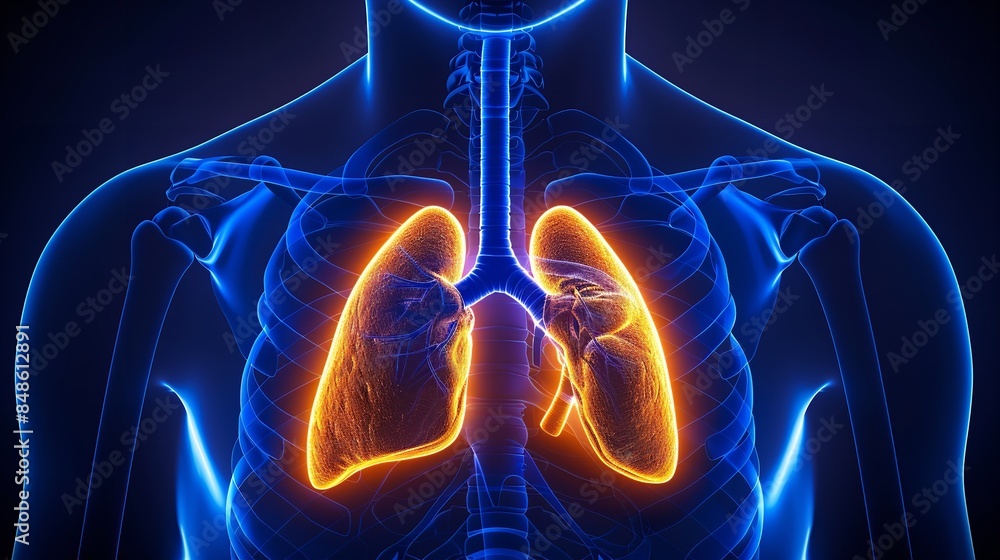 This image shows a detailed illustration of human lungs anatomy Stock ...