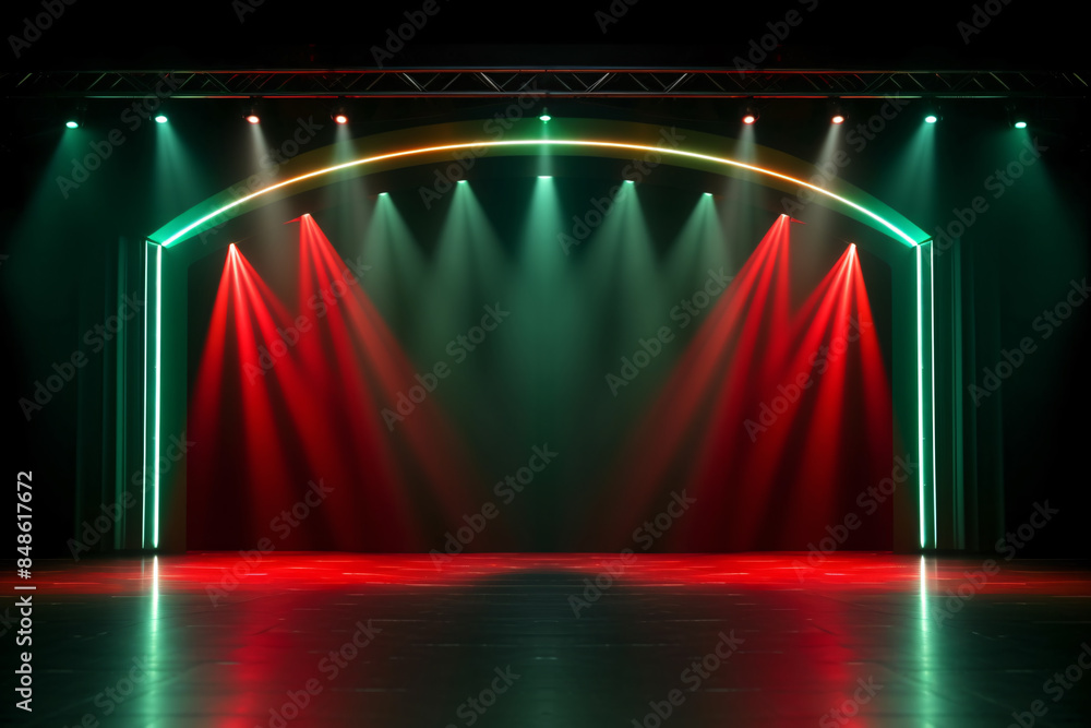 Entertainment show stage light background with spotlight illuminated ...