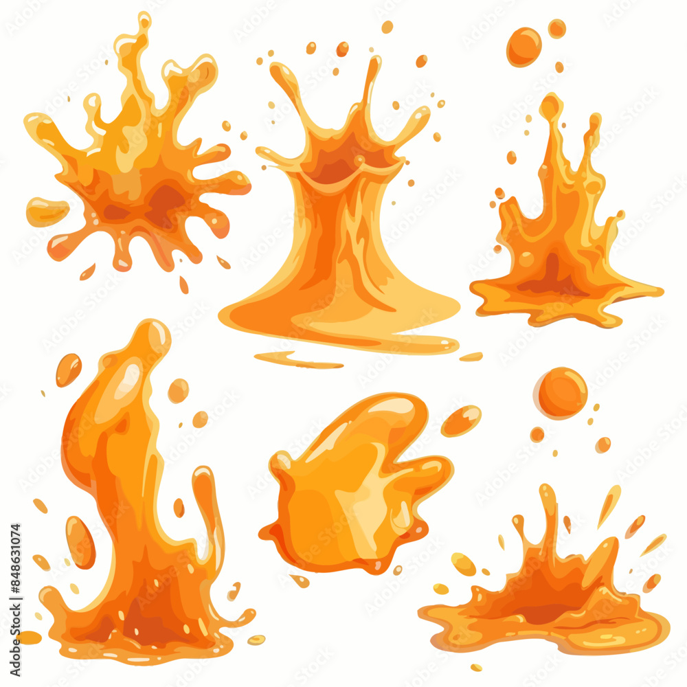 Vetor de Lava splash, vfx game video effect. Cartoon 2d liquid fire ...