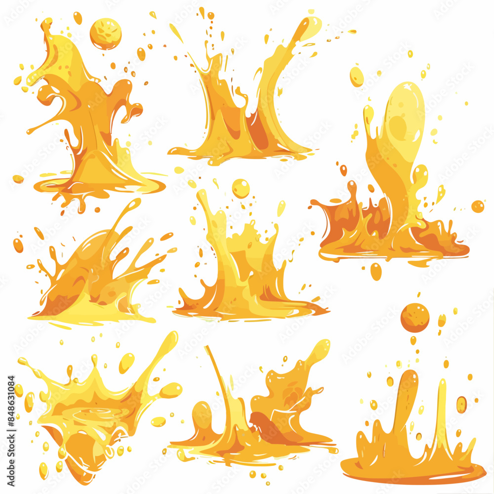 Lava splash, vfx game video effect. Cartoon 2d liquid fire drops ...