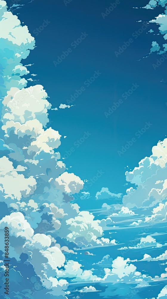 Cartoon Sky with Empty Clouds Background: Whimsical and Playful Design ...