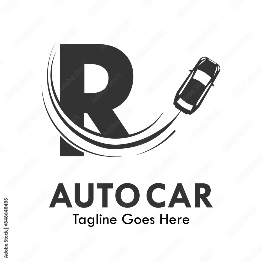 Vetor de Letter r with car vector logo template. Suitable Fonts for ...