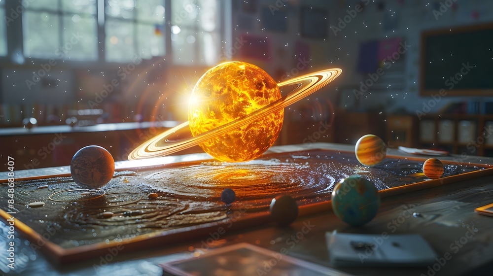 Holographic Solar System Model Projected in Classroom for Interactive ...