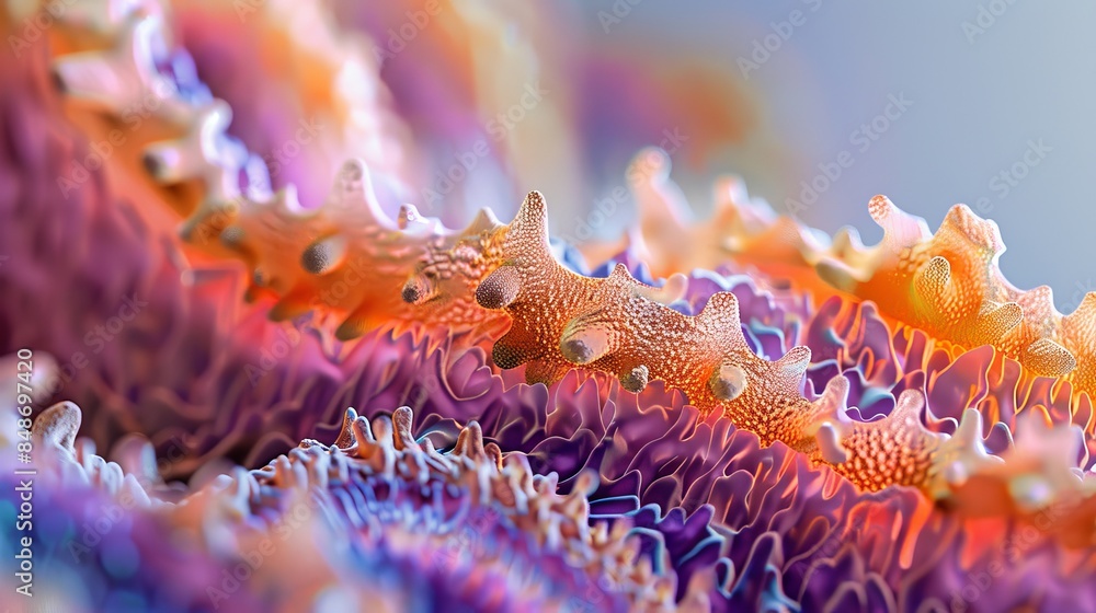 Intimate view of the small intestine's villi, showcasing the absorptive ...
