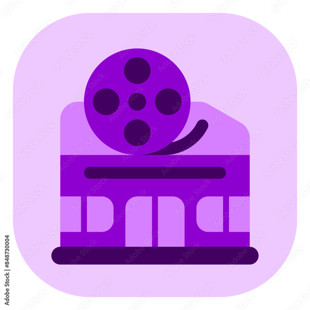 Editable cinema, theater, building vector icon. Movie, cinema ...