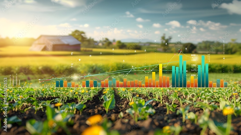 Vibrant Crop Production Statistics Infographic with Detailed Yield Data ...