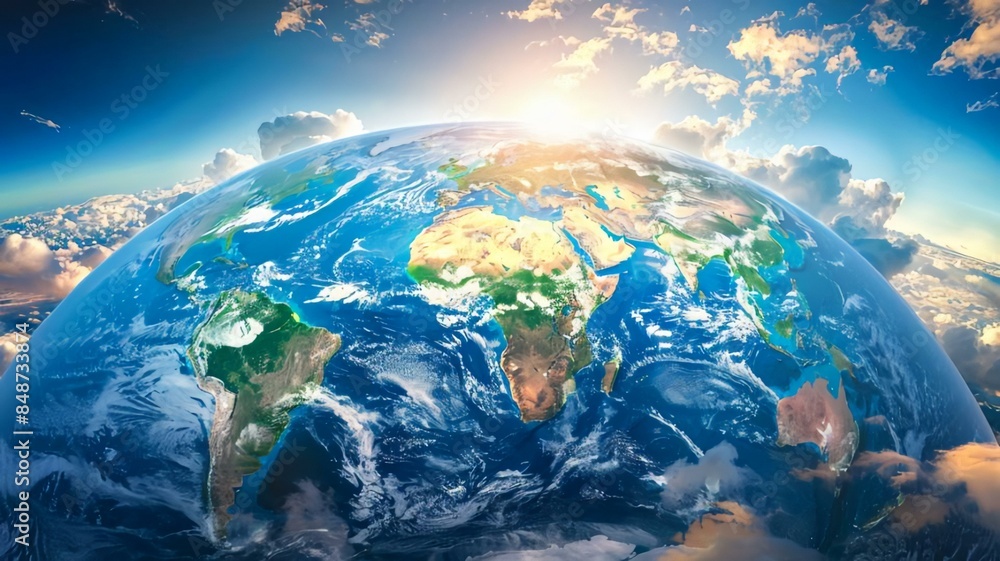 Detailed Earth Map Illustration Showing High-Resolution Flat Projection ...