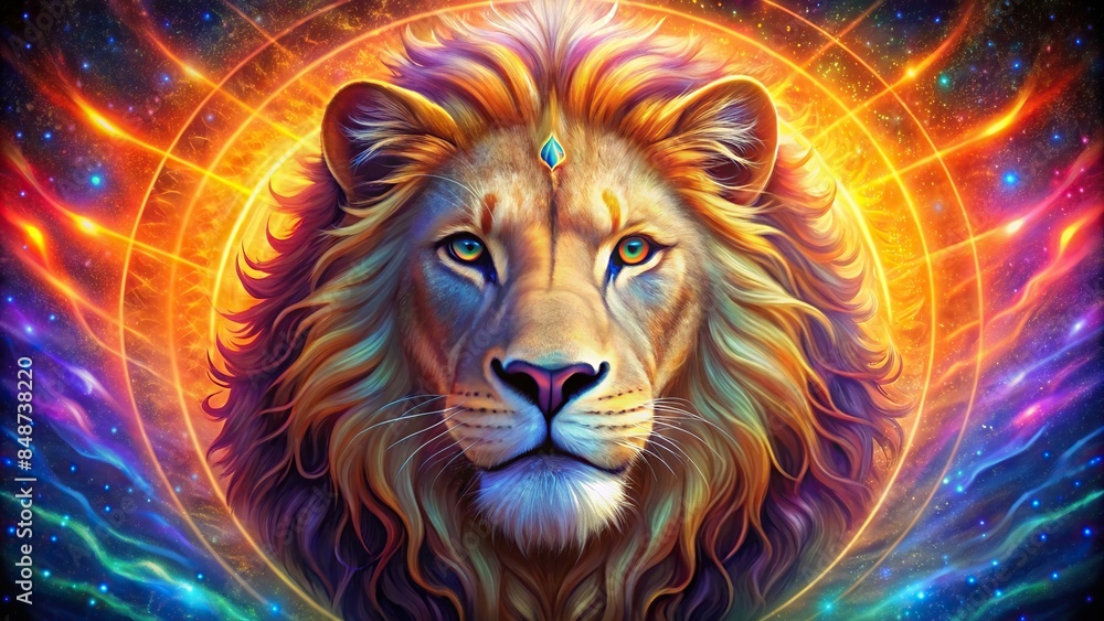 of a vibrant and powerful Leo tarot card design, Leo, zodiac, astrology ...