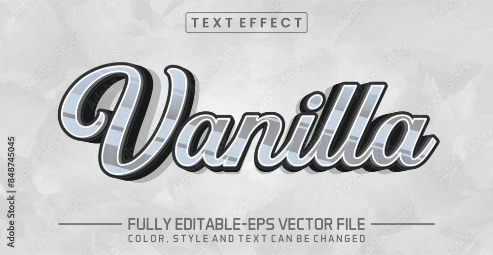 Vanilla font Text effect editable Stock Vector | Adobe Stock