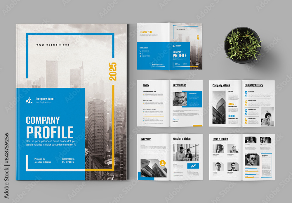 Company Profile Template Layout Stock Template | Adobe Stock