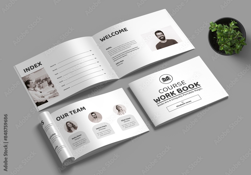 Course Workbook Template Layout Stock Template | Adobe Stock
