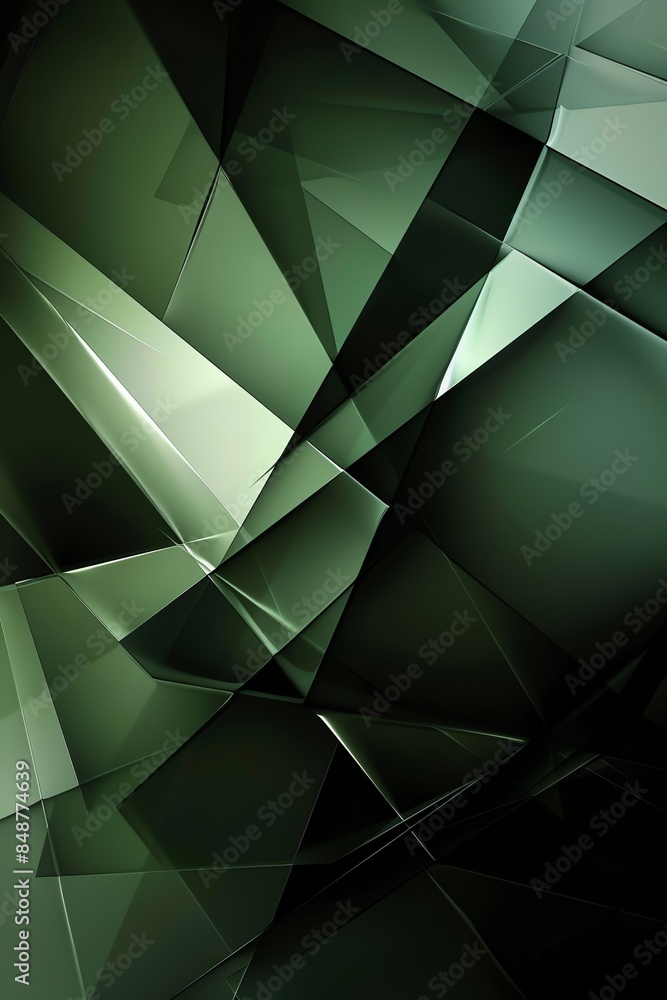 glass tangram background abstract architectural very dark green ...