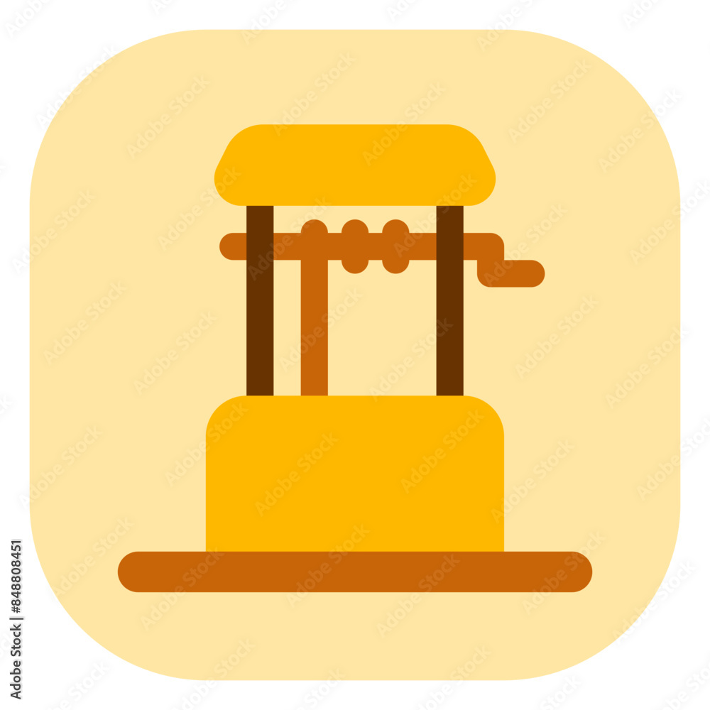 Editable water well vector icon. Water source, rural, structure. Part ...