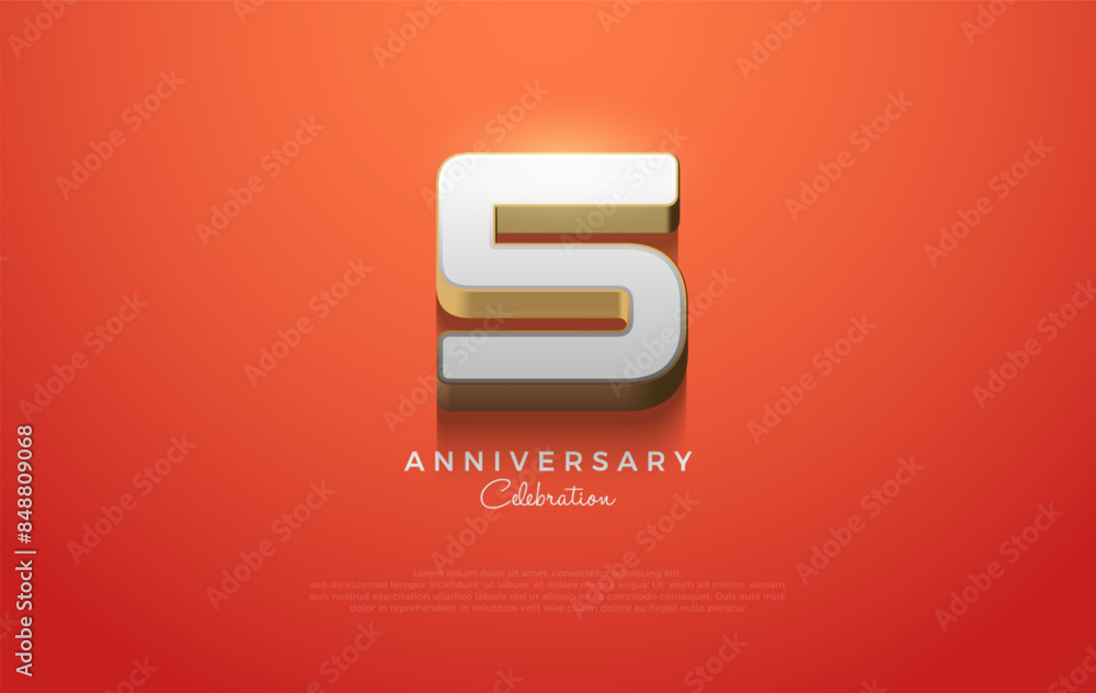 Elegant and 3d vector design. With an illustration of the number 5th ...