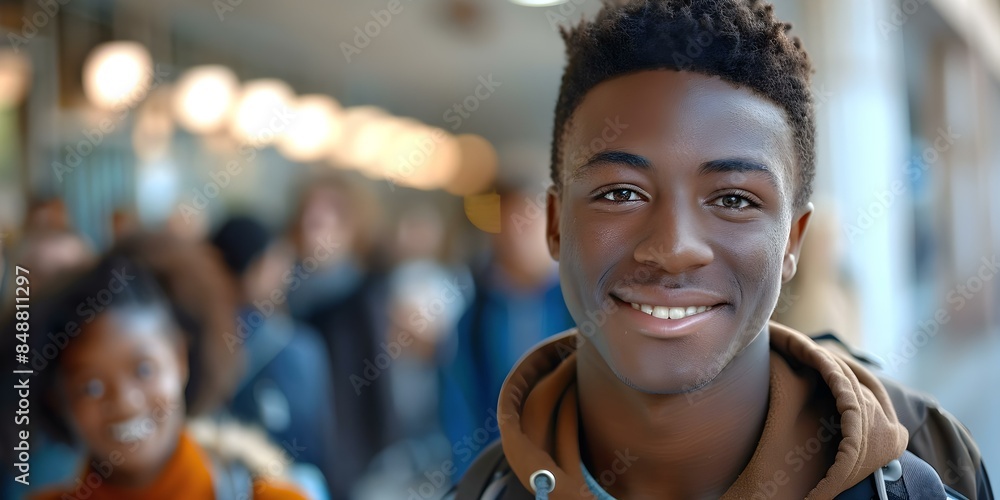 African American college student rejoining a diverse campus community ...