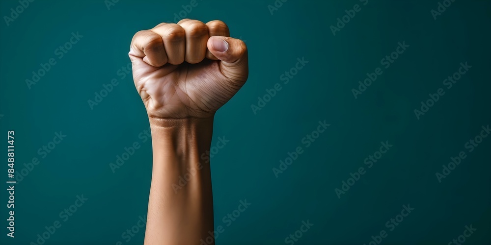 Supporting the Black Lives Matter Movement Protest Banner with Raised ...