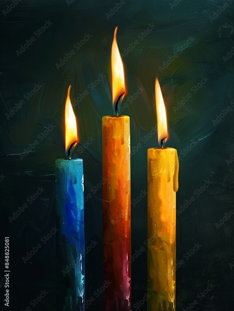 Tricolor candles clipart illuminating the darkness Stock Illustration ...