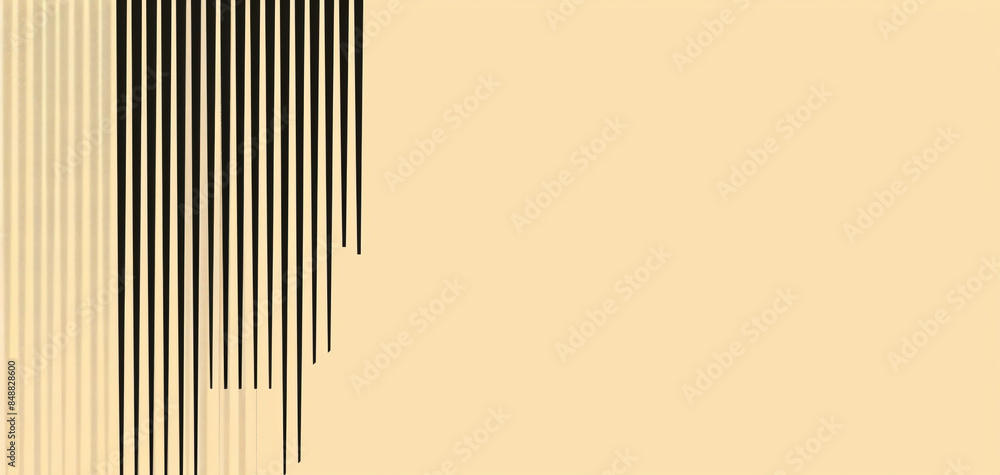 Simple design featuring a single thin black vertical line on a pale ...