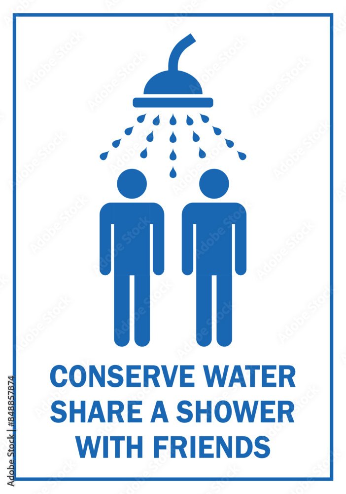 Poster conserve water, share shower with a friend symbol,save water ...
