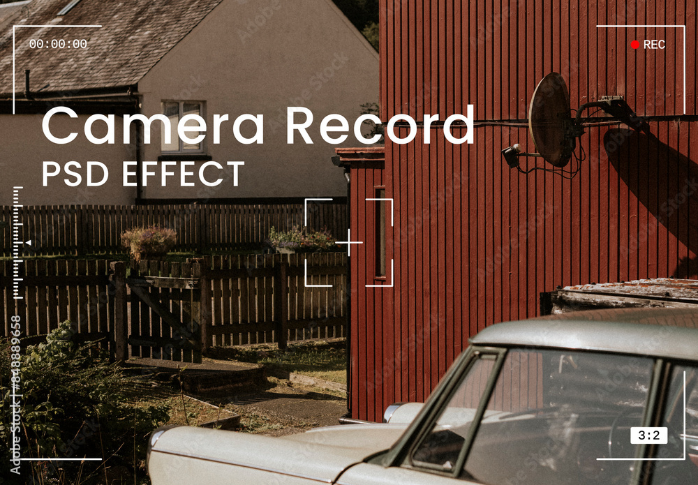 Camera Record PSD Effect Stock Template | Adobe Stock