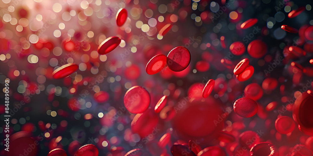 A red blood cell is surrounded by red blood cells.Floating Red Blood ...