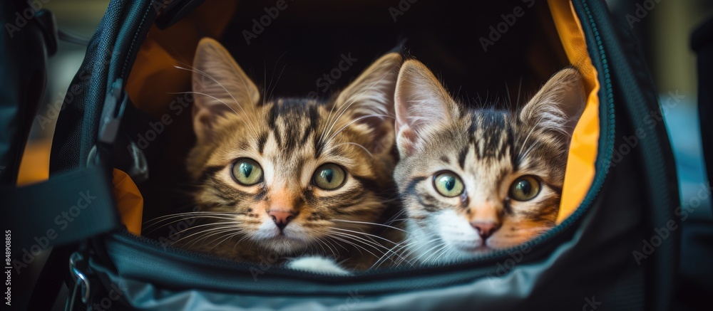 Transporting cats in carrier bags for travel or on trips with pets ...