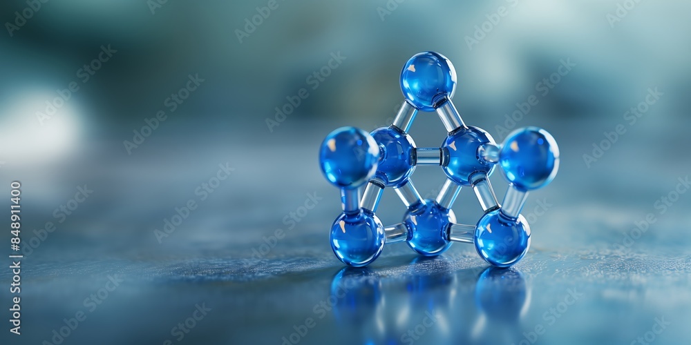 Highly detailed 3D model of ozone molecule showcasing triangular ...