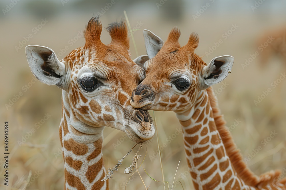 Baby Giraffe: A tall, gangly baby giraffe with large eyes and a long ...