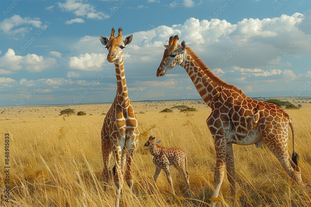 Baby Giraffe: A tall, gangly baby giraffe with large eyes and a long ...