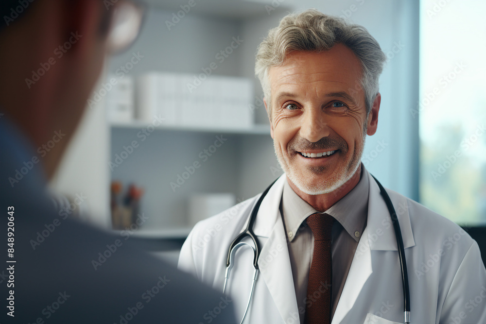 Generative AI Portrait of experienced doctor at hospital patient ...