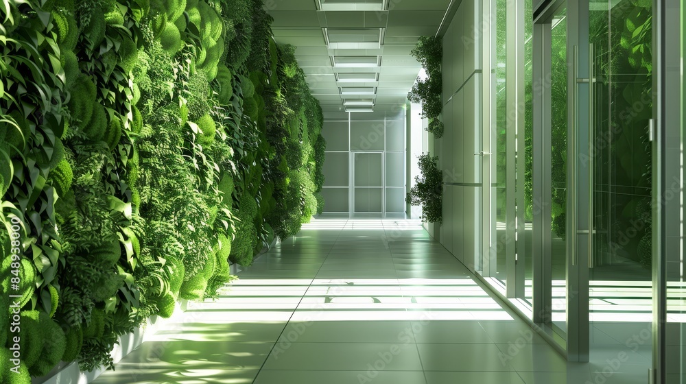 Eco-friendly Urban Corridor with Green Walls, Perfect for Urban ...