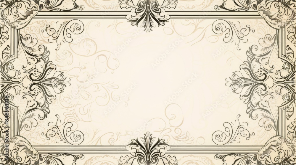 Intricate Scrollwork Border Frame for a Timeless Certificate Stock ...