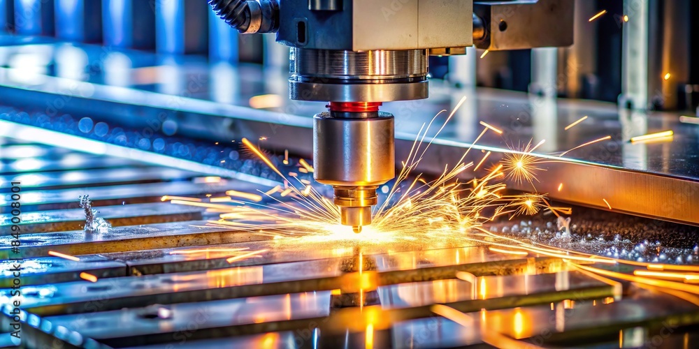 Cnc Metal Cutting With Sparking Light And Water Cooling System