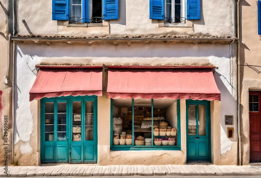 old typical french village grocery storefront Stock Illustration ...