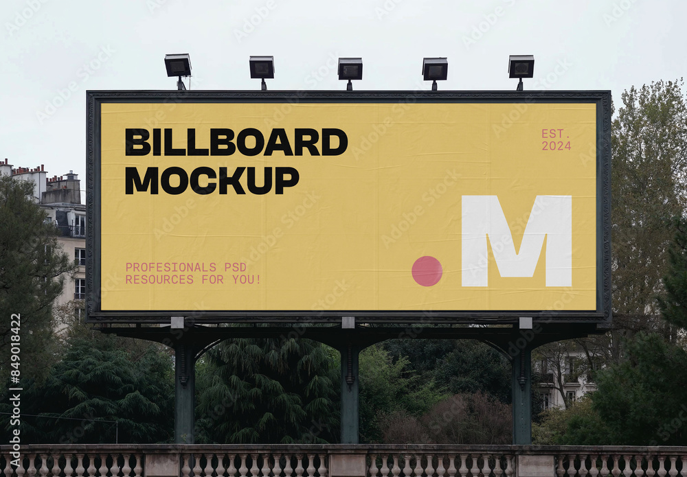 Front View Billboard Mockup Stock Template | Adobe Stock