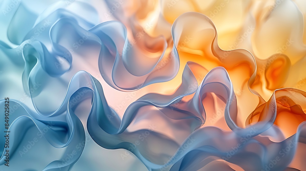 Soft, pastel-colored ellipses creating a soothing effect, light blue ...