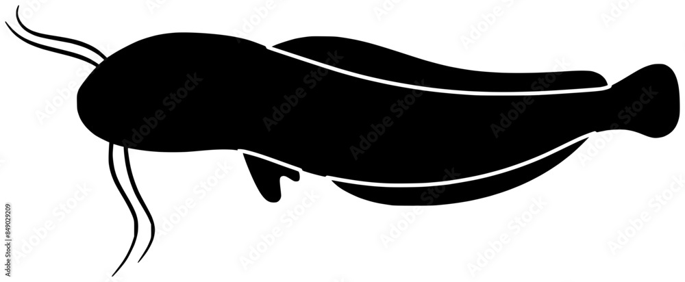 fish illustration animal silhouette catfish logo river icon nature ...