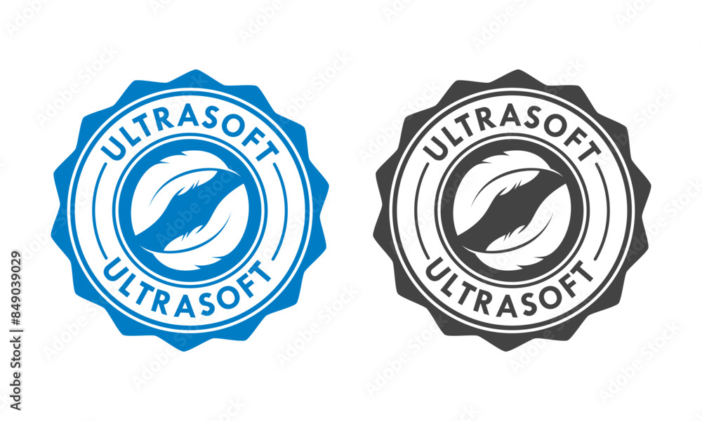 Ultra soft with feather logo vector design. Suitable for product label ...