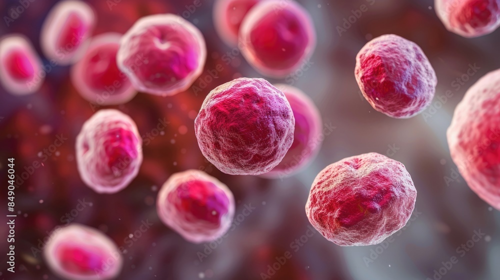 Streptococcus pyogenes bacteria. 3D computer illustration of ...