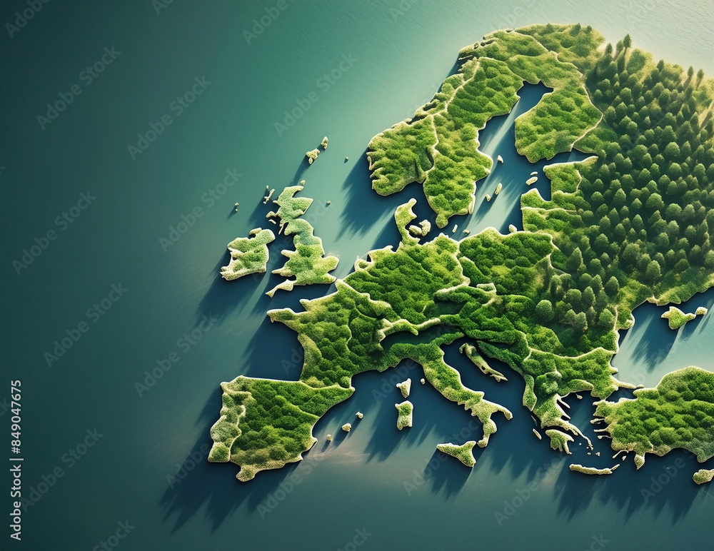 European green deal - Europe map made from vegetation Stock Photo ...